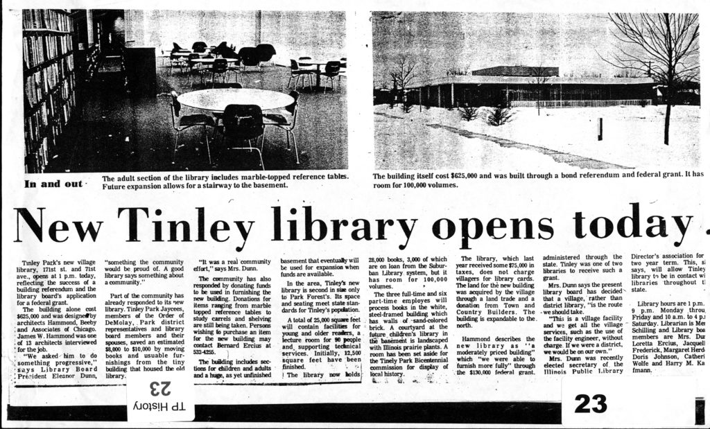Special Collections - Tinley Park Public Library