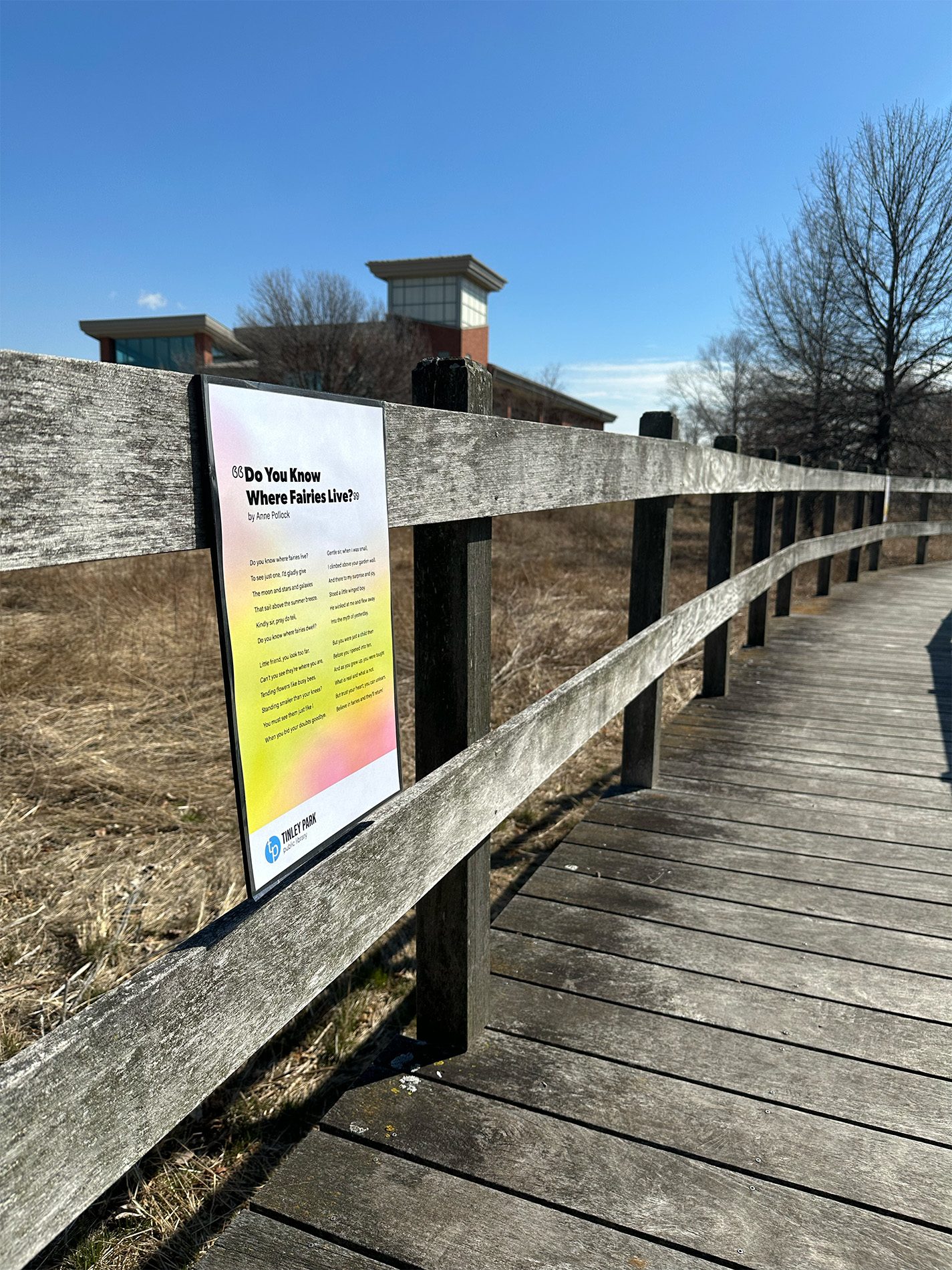 National Poetry Month: Poetry Walk, April 1-30 - Tinley Park Public Library